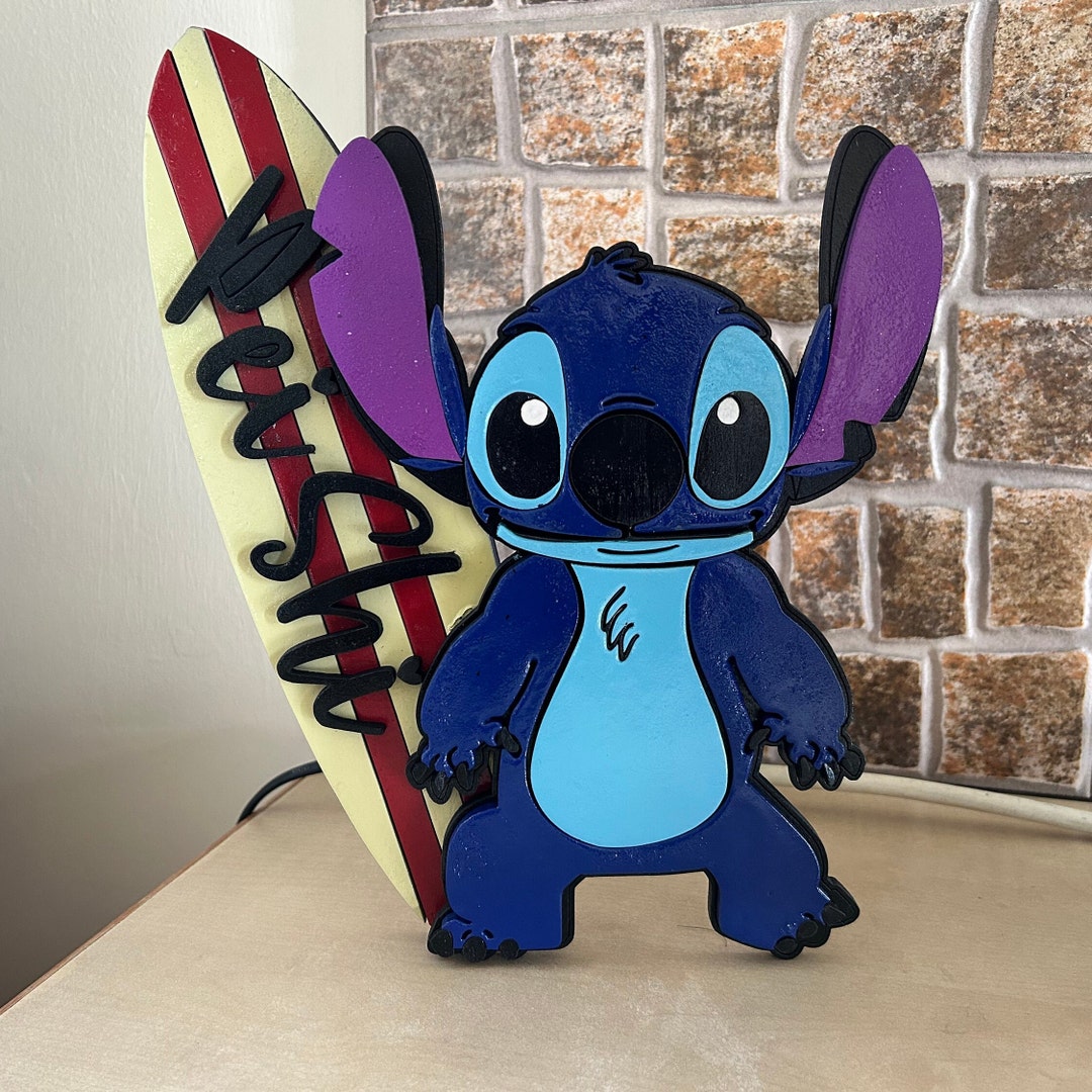 Disney Stitch Wooden Name Decor Signage | Nursery Room Sign | Baby Name ...