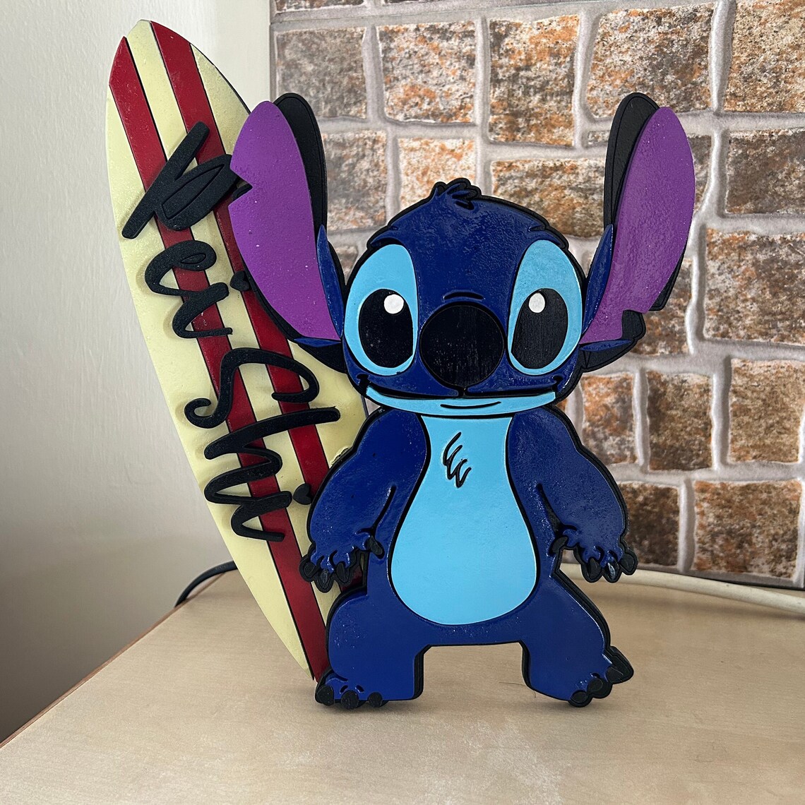 Disney Stitch Wooden Name Decor Signage | Nursery Room Sign | Baby Name ...