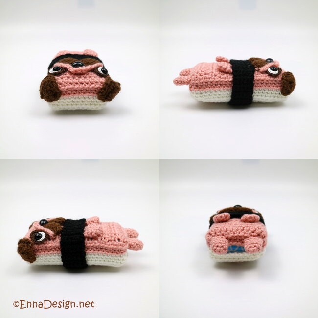 PDF Amigurumi Crochet Pattern - Pug Spam Musubi Tissue Cozy - Tissue ...