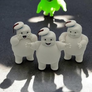 3 Adorable Ghostbusters Mini Stay Puft Marshmallow Man Figurines (3 ...