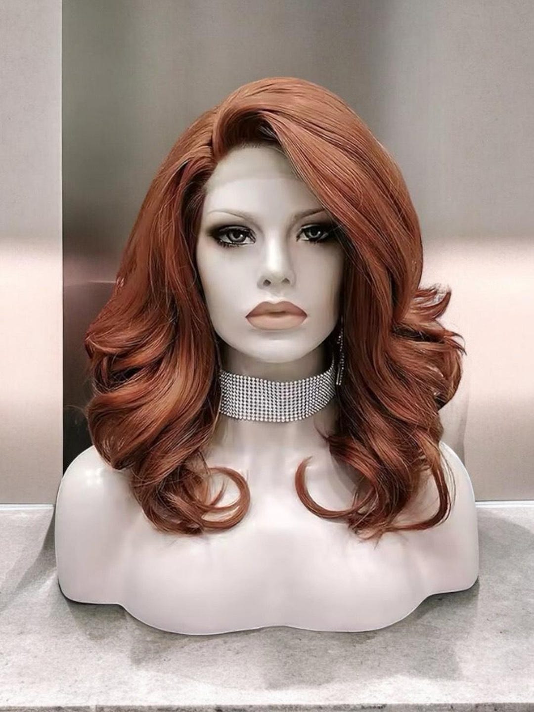 Medium Length Copper Lace Front Wig | Copper Red Lace Cosplay Wig ...