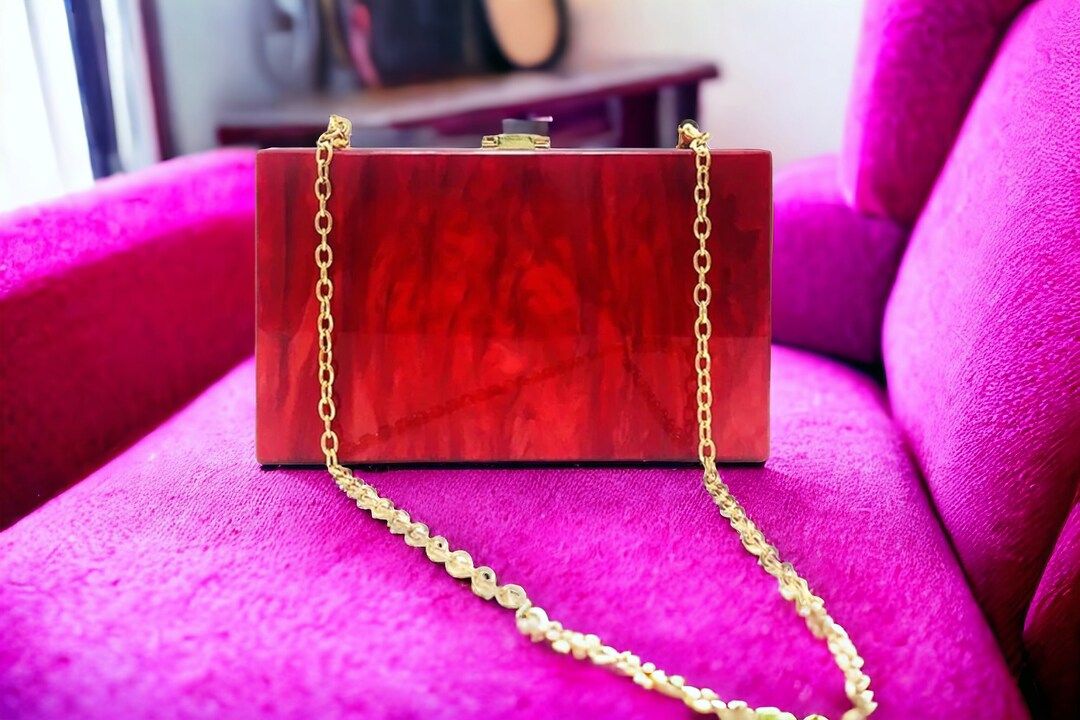 Red Luxury Evening Clutch Bag | Acrylic Clutch Bag | Prom Clutch ...
