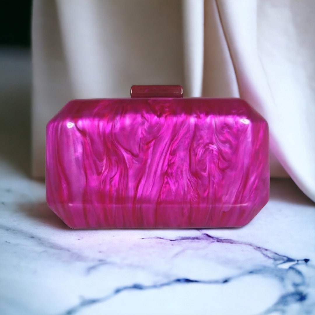 New Trendy Luxury Fuchsia Pink Clutch Bag | Fuchsia Evening Clutch ...