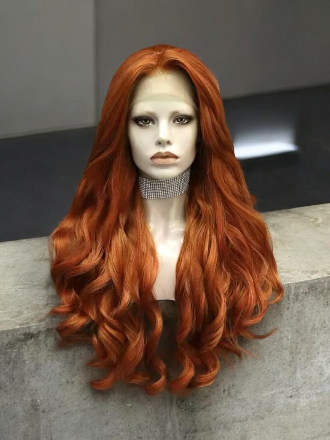 Long Body Wave Ginger Lace Front Wig | Copper Red Lace Cosplay Wig ...