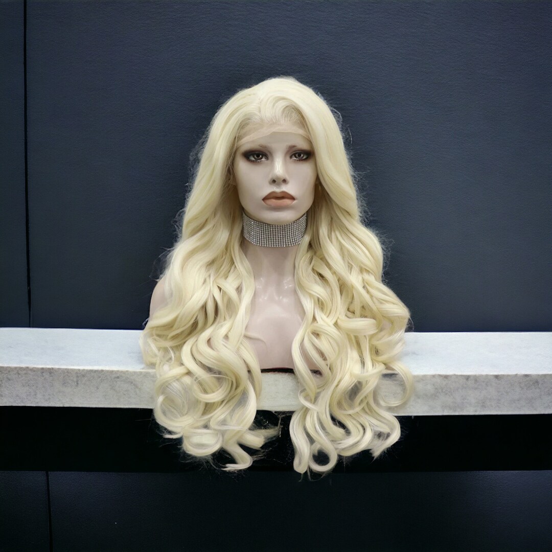 Long Curly Blonde Lace Front Hair Wig | Daily Use Synthetic Blonde Wig ...