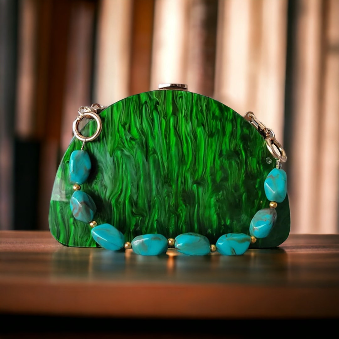 Emerald Green Clutch Bag | Luxury Green Evening Clutch | Bridesmaid ...