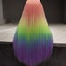 Colorful Rainbow Multicolor Synthetic Lace Front Hair Wig | Luxury ...