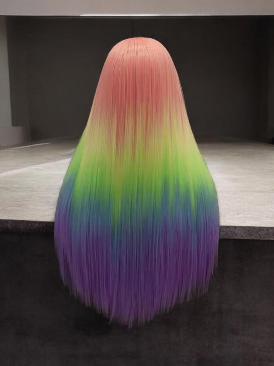 Colorful Rainbow Multicolor Synthetic Lace Front Hair Wig | Luxury ...