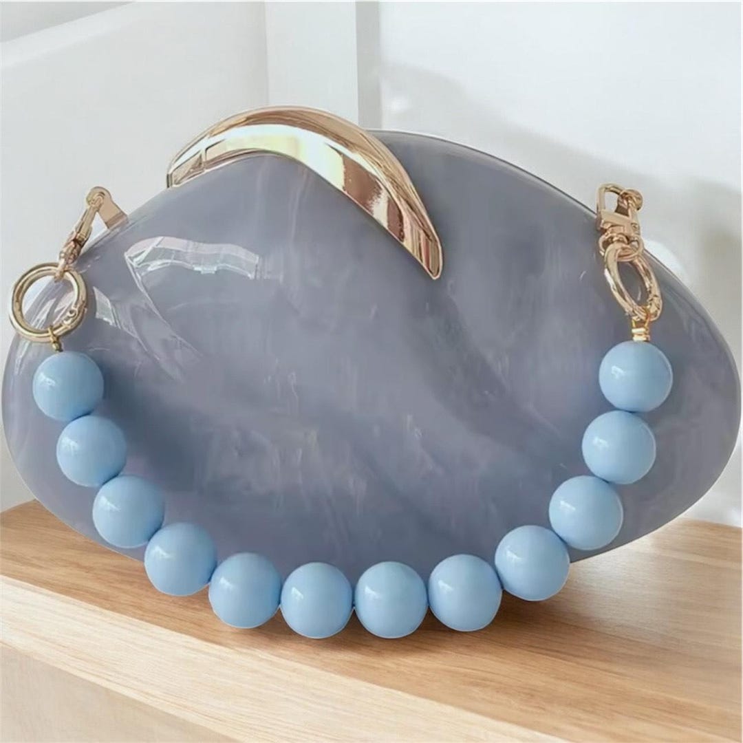 Luxury Blue Marble Clutch Bag | Acrylic Clutch Bag | Evening Blue ...