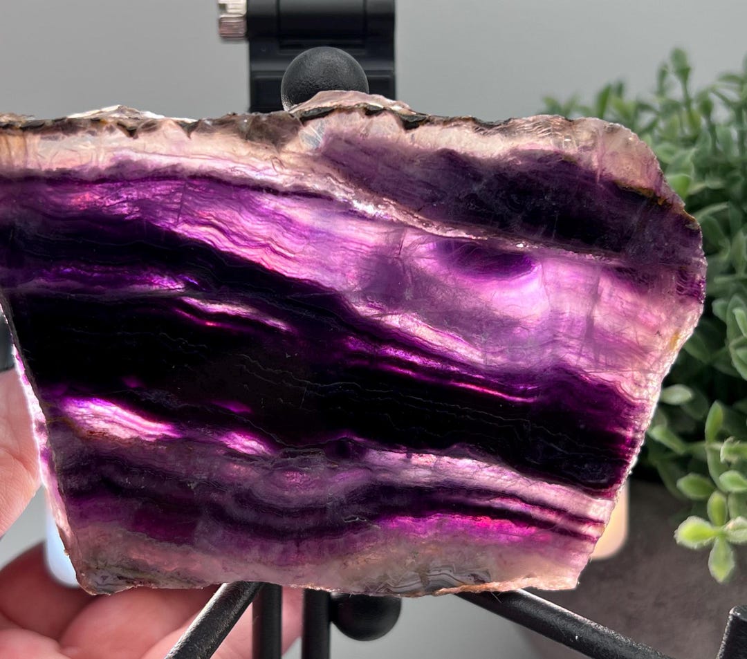Natural Purple Rainbow Fluorite Crystal Slab Rough Stone Healing - Etsy