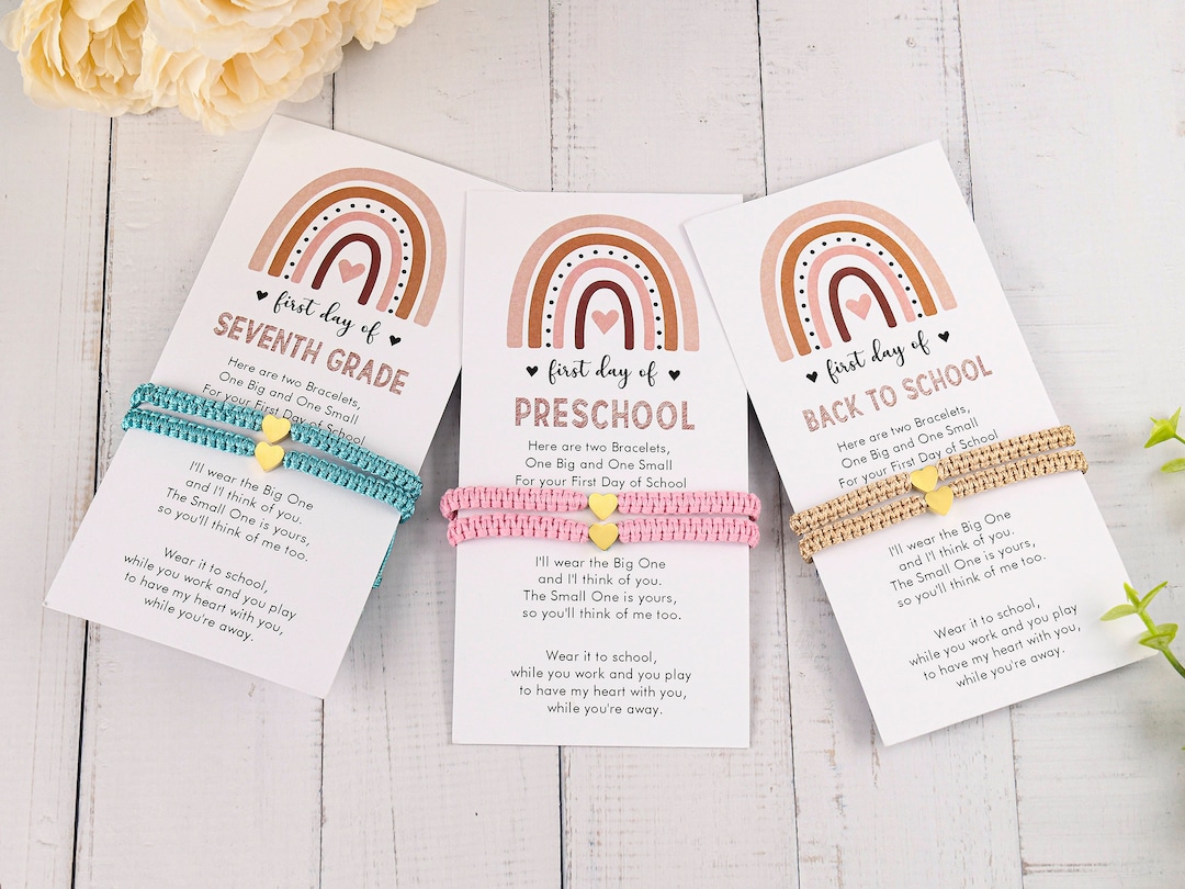 First Day of Kindergarten Bracelet,back to School Gifts,mom and Me ...