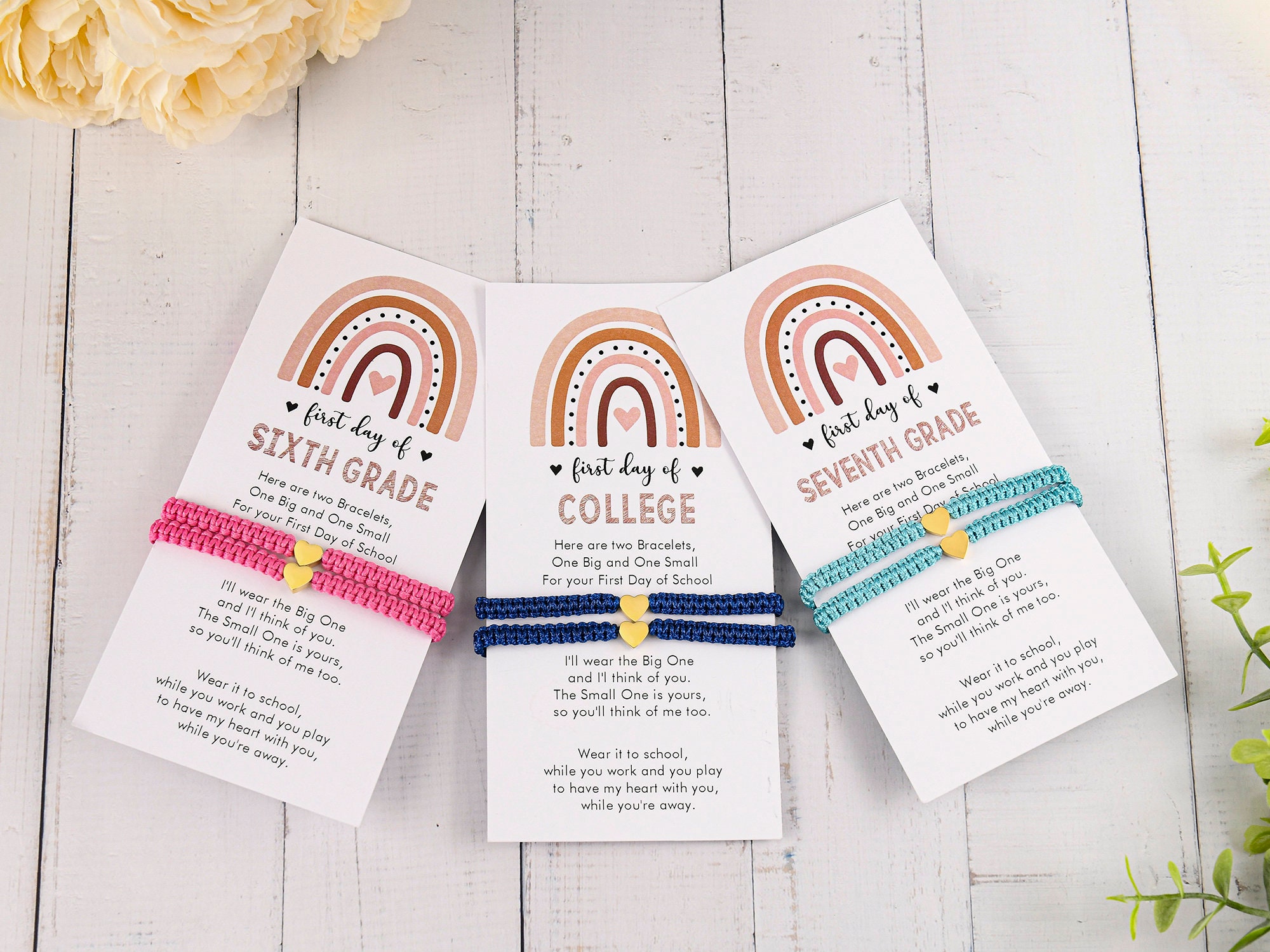 First Day of Kindergarten Bracelet,back to School Gifts,mom and Me ...