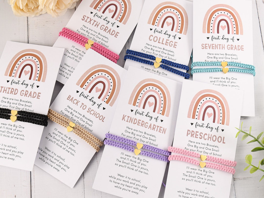 First Day of Kindergarten, First Day of School Bracelet, Mom and Me ...