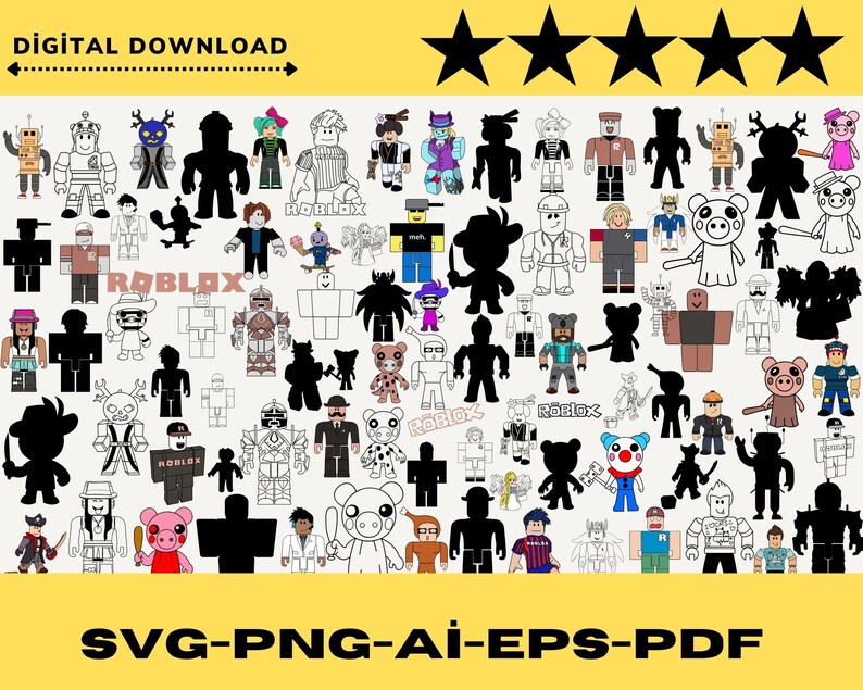 Roblox Svg Bundle, Roblox Boy Svg, Svg Files, Instant Download, Png ...
