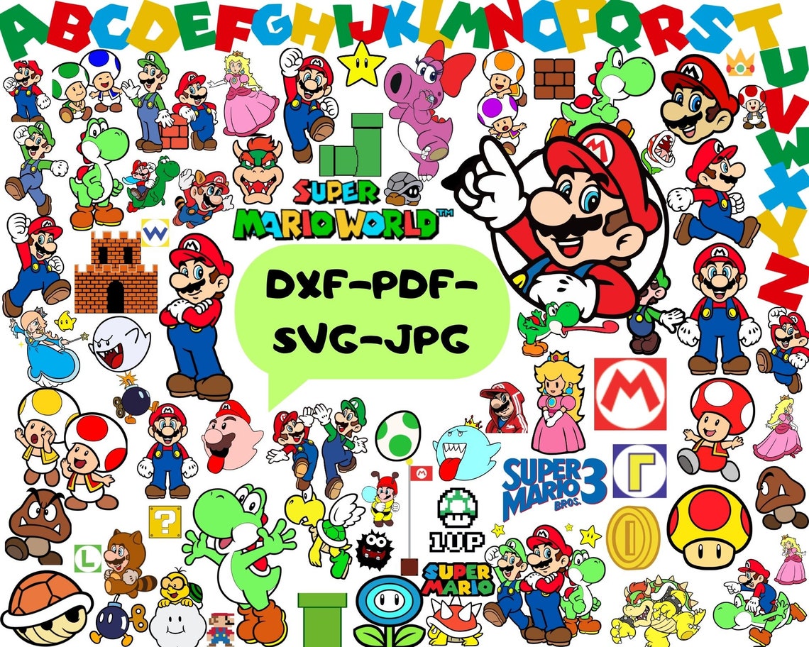 Super Mario SVG Bundle, Mario Cut Files, Mario Clipart, Sublimation ...
