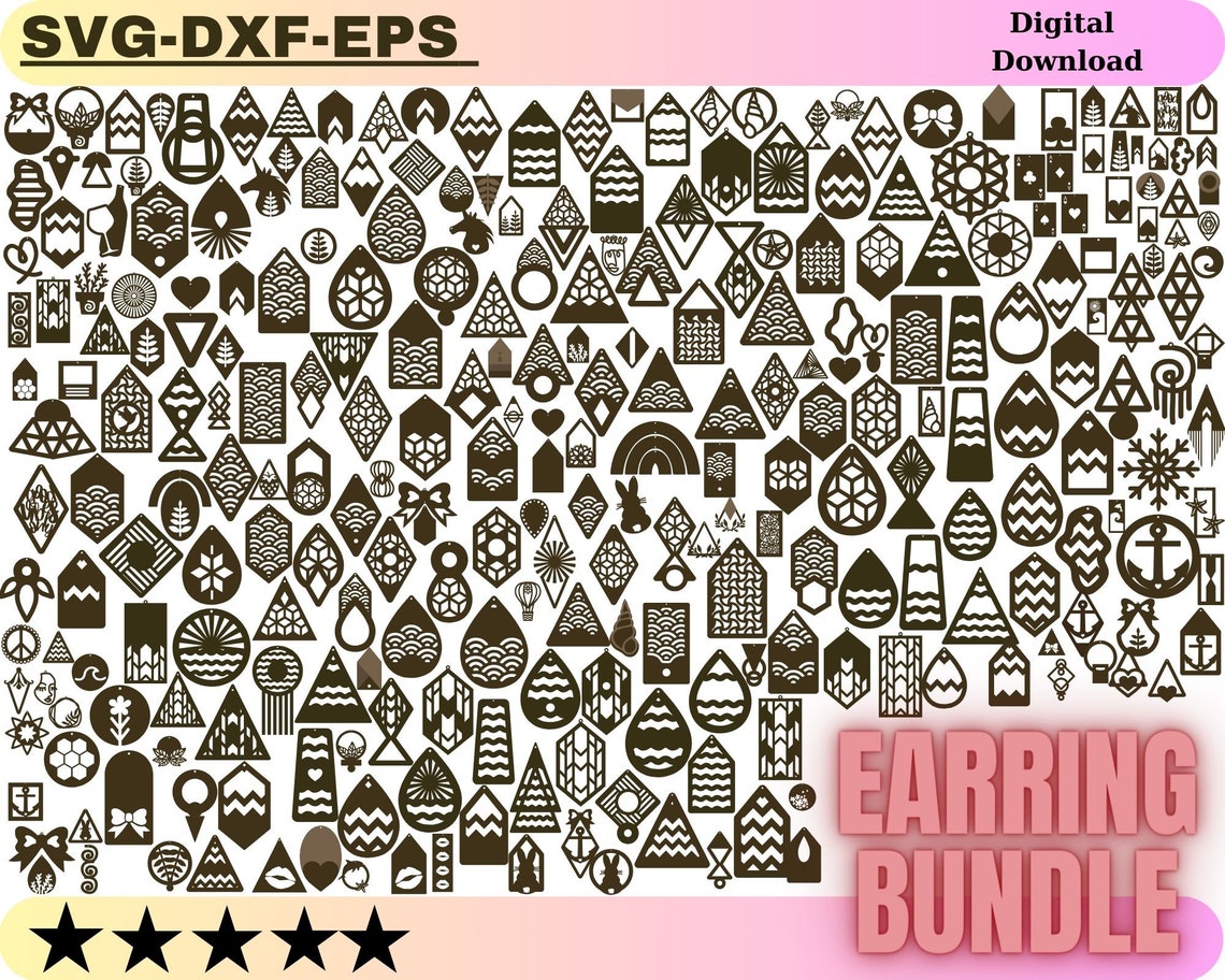 Earrings Svg Bundle, Earring Svg, Earring Svg for Cricut, Earring Cut ...