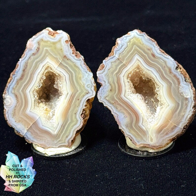 Absolute Banger Pair of Gem Pocket Malawi Agates - 25-289 - Etsy