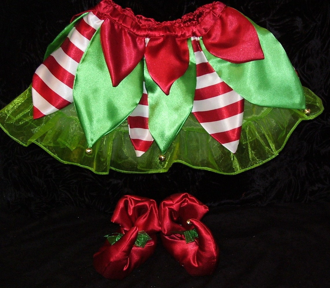 Jingle Bell Skirt With Elf Slippers- Toddler Sizes- 1-4t - Etsy
