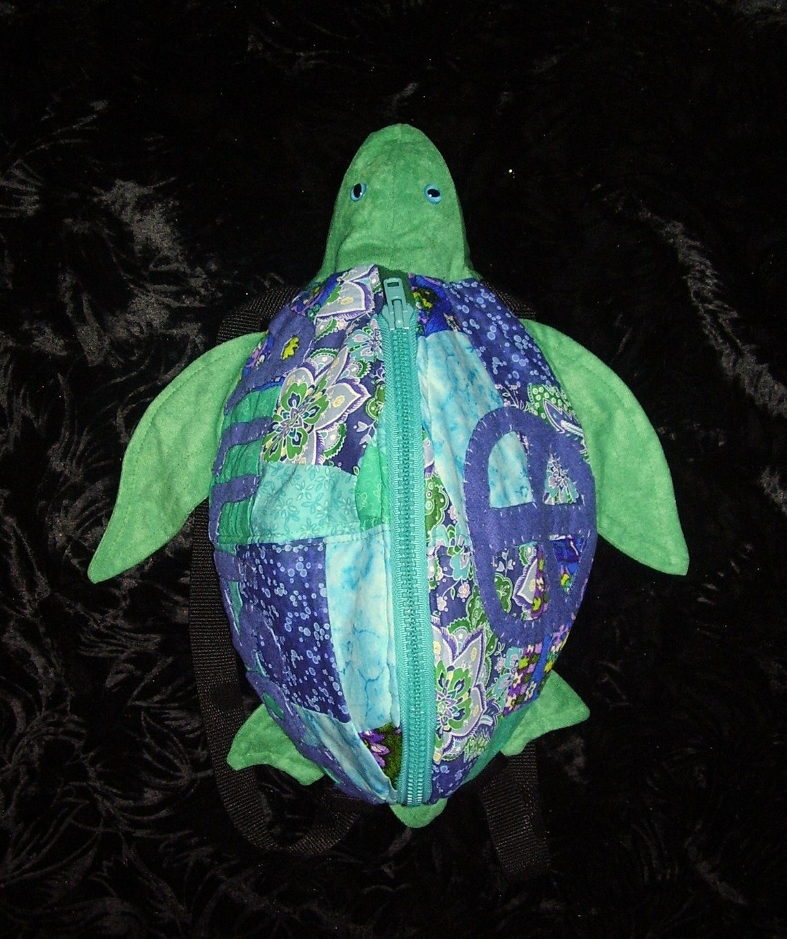 Patchwork Peace Turtle Backpack - Etsy