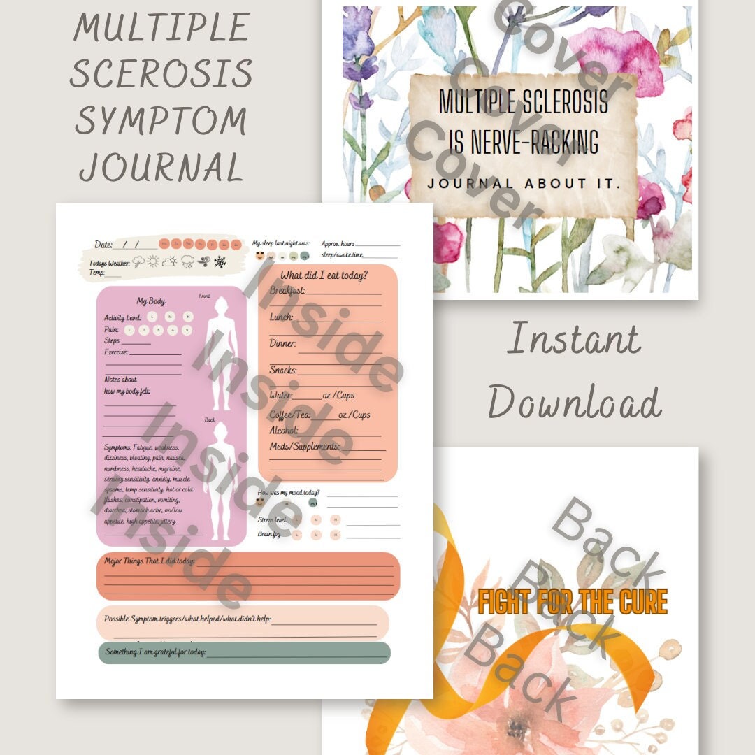 Daily Symptom Tracker for MS MS is Nerve Racking Ready to Print ...