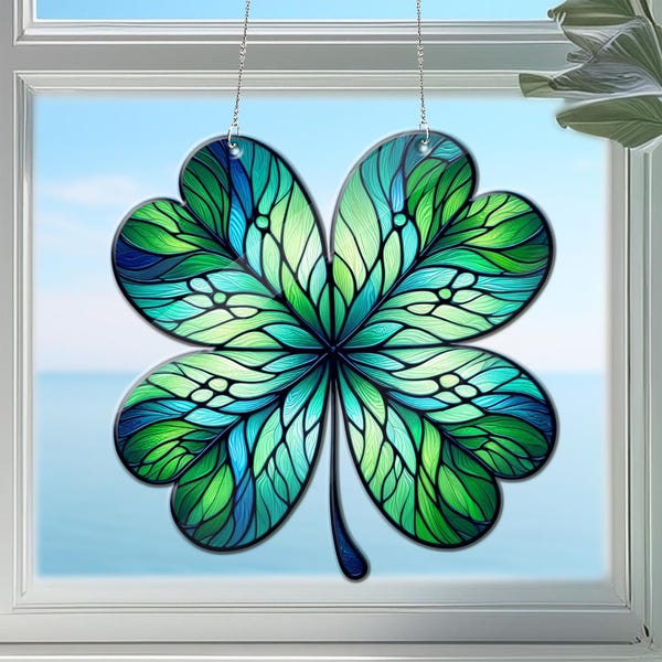 Shamrock Stained Glass Window Hanging - Etsy