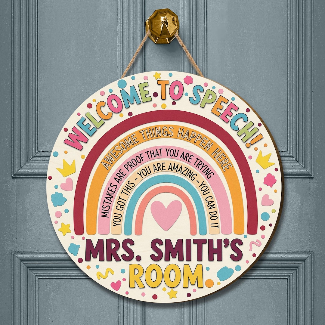 Custom Speech Therapy Room Sign: 3D Laser Cut Rainbow Decor - Etsy