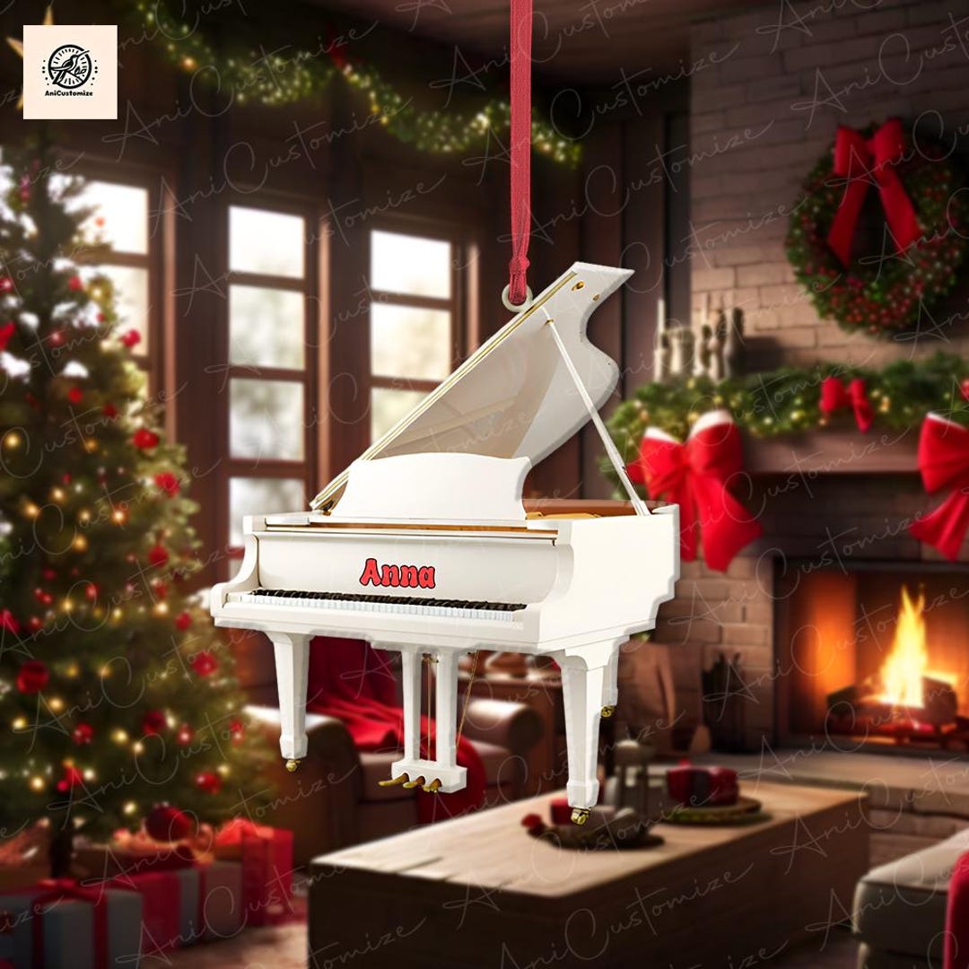Personalized Piano 2D FLAT Ornament, Pianist Decor,christmas Piano ...