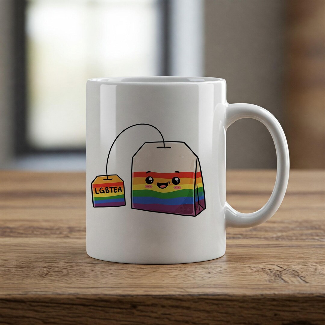 Cute Lgbtea Mug, Rainbow Tea Bag Pride Cup, Funny LGBTQ Gift, Kawaii ...