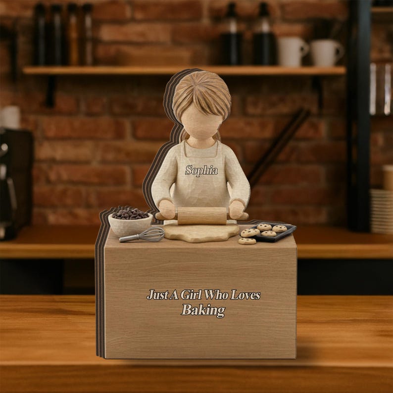 Custom Baking Wooden Block: Personalized Baker Figurine Decor - Etsy ...