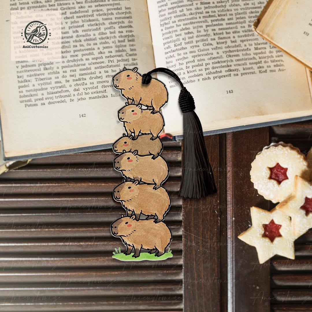 Stack of Capybara Bookmark, Capybara Lover Book Merch, Gift for Book ...