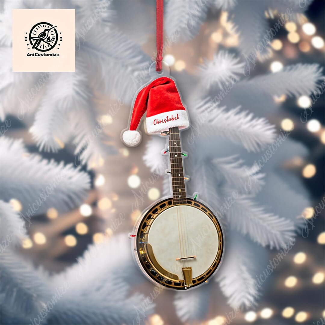 2D FLAT Personalized Banjo Ornament Decor, Banjo Artist Decor,christmas ...