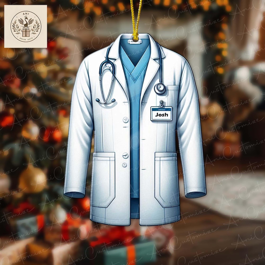 Personalized Doctor Costume 2D FLAT Ornament, Doctor Gift, Gift for ...