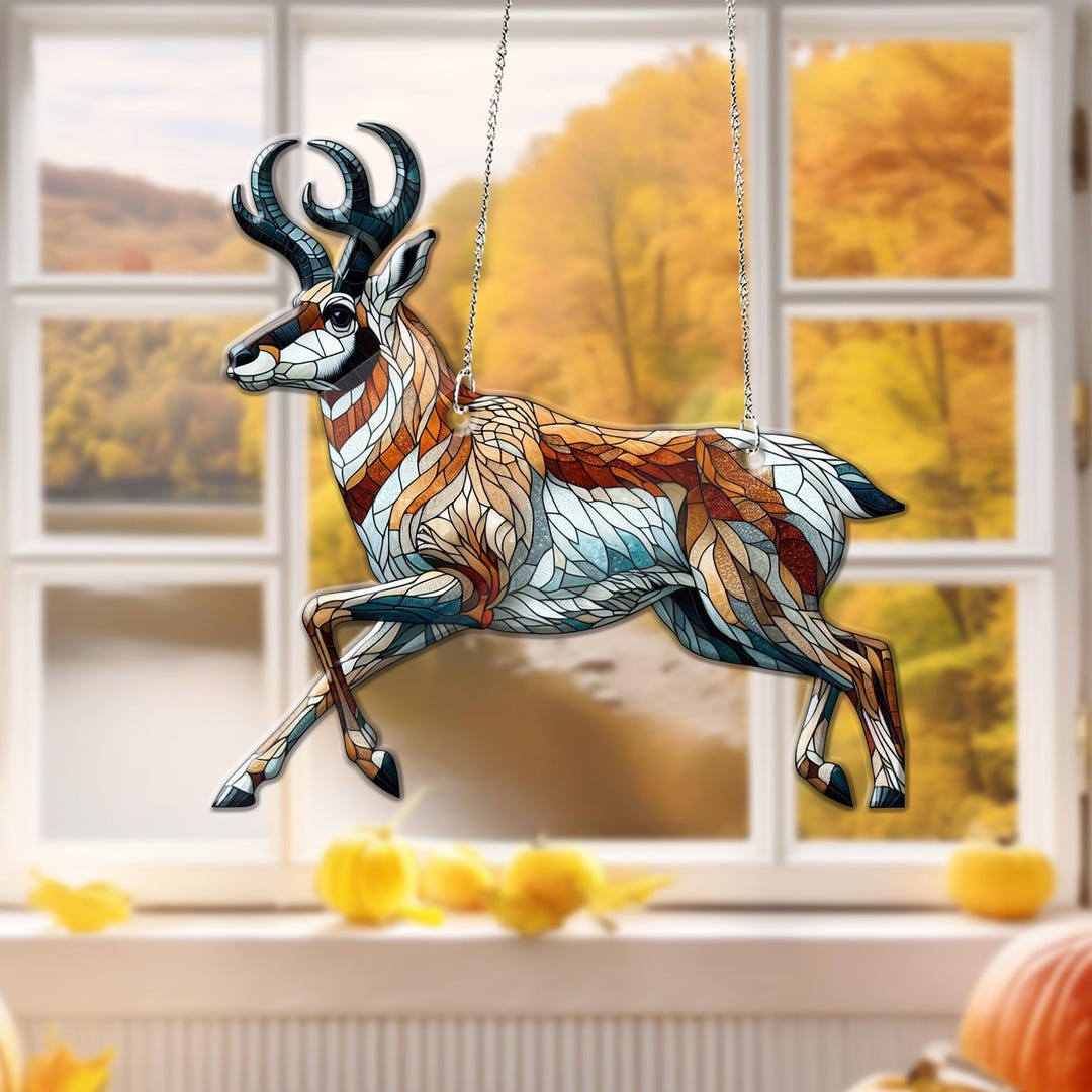 Pronghorn ACRYLIC Window Hanging, Wild Animal Decor, Wildlife Decor ...