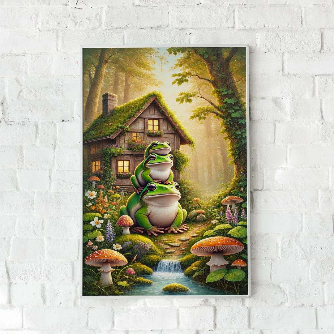 Cottagecore Frogs Unframed Poster, Vintage Home Decor, Cottagecore ...