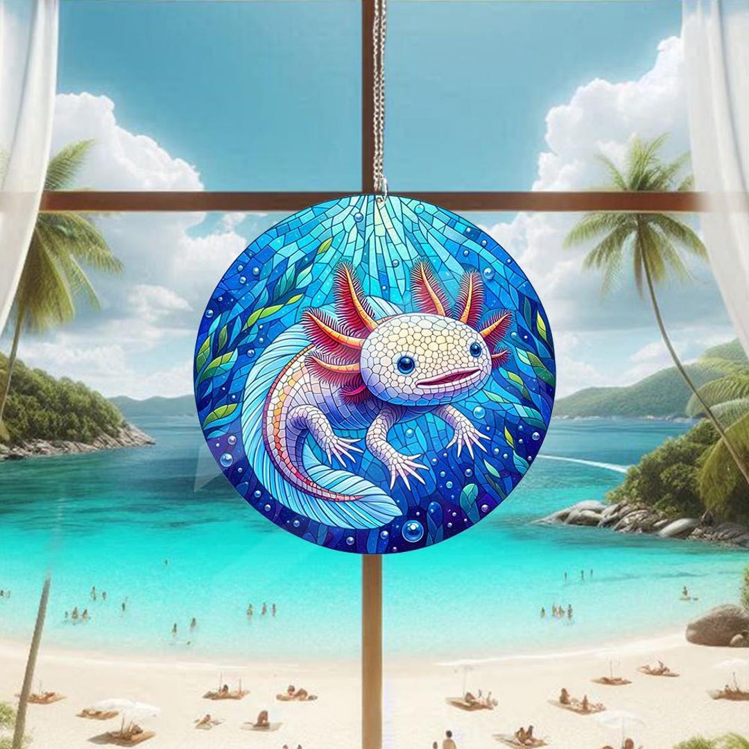 Axolotl ACRYLIC Window Hanging, Axolotl Home Decor, Axolotl Lover Decor ...