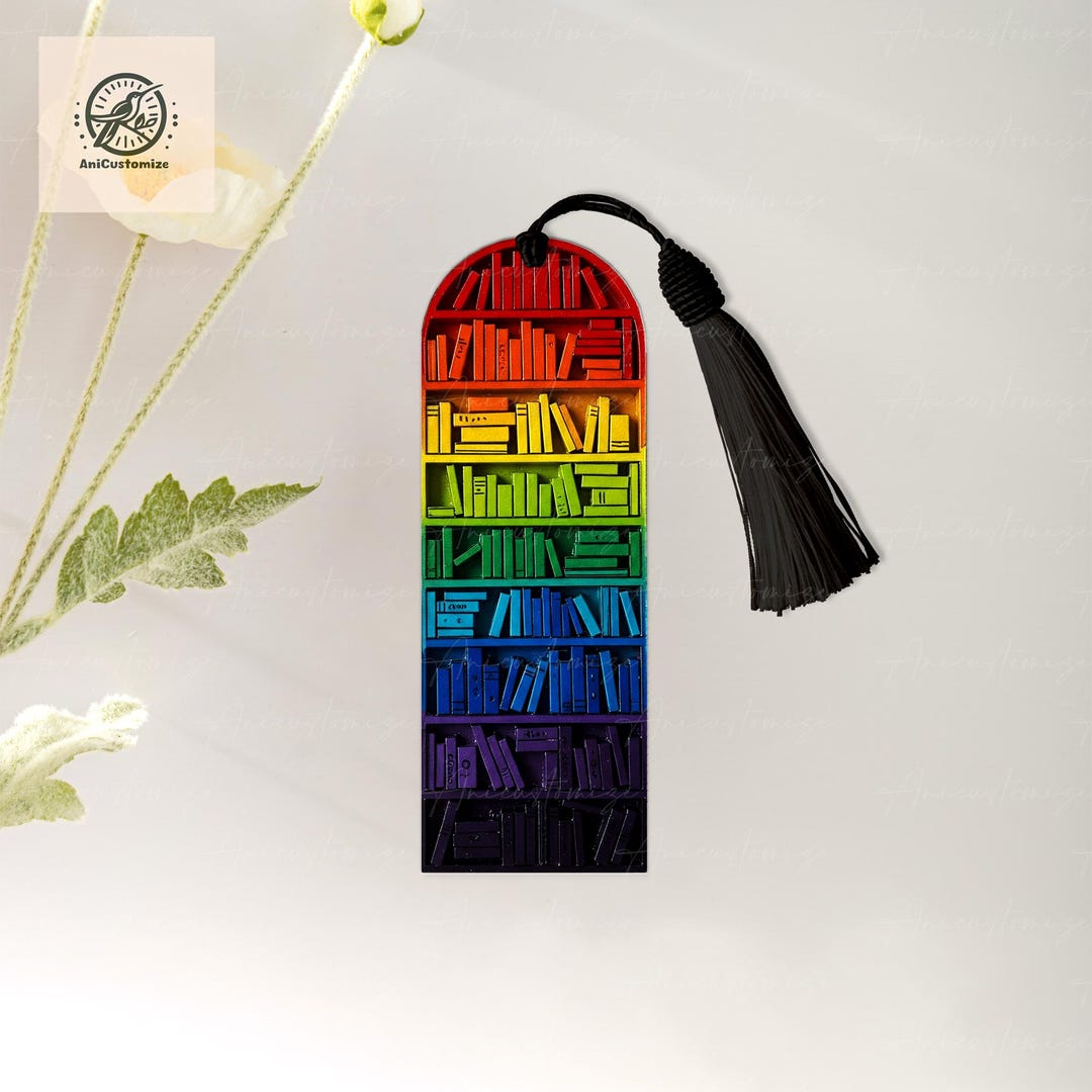 Rainbow Bookshelf Bookmark, Funny Bookmark Gift, Lgbt Bookmark, Gift ...