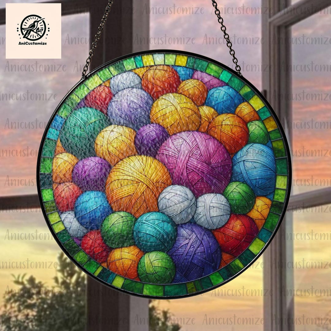 Yarn Stained Glass Knitting Sun Catcher Crochet Light Catcher Window ...