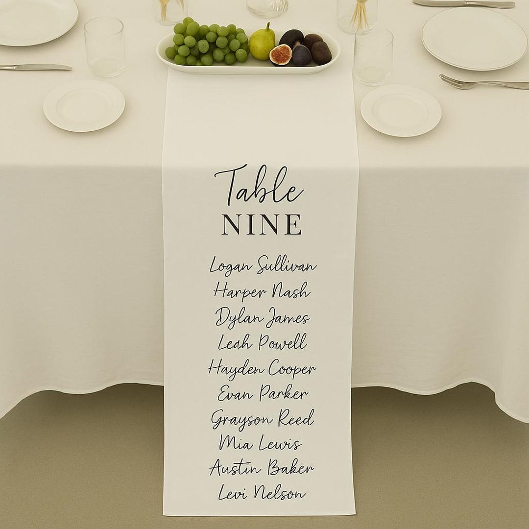 Personalized Wedding Table Runner: Custom Guest Name Seating Sign - Etsy