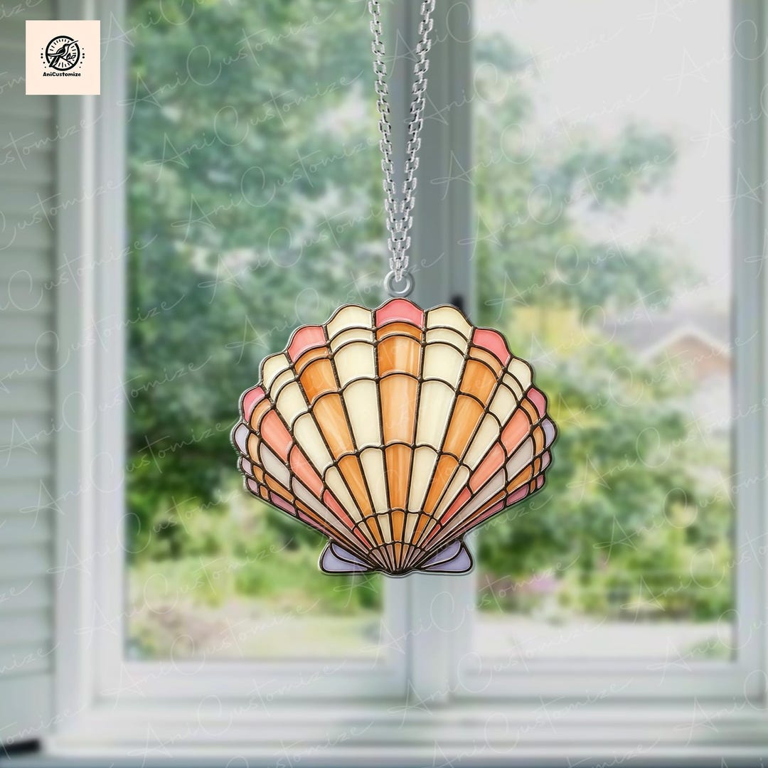 Seashell ACRYLIC Window Hanging, Seashell Window Decor, Ocean Vibe ...