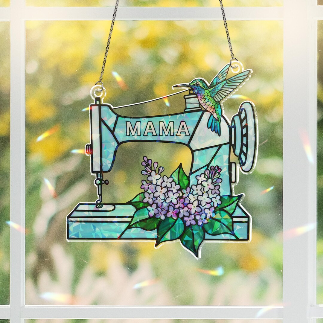 Sewing Machine Hummingbird Window Hanging – Mama Memorial Gift Home ...