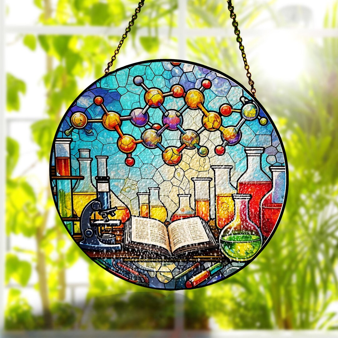 Science Teacher Glass Decor, Science Teacher Suncatcher, Classroom ...
