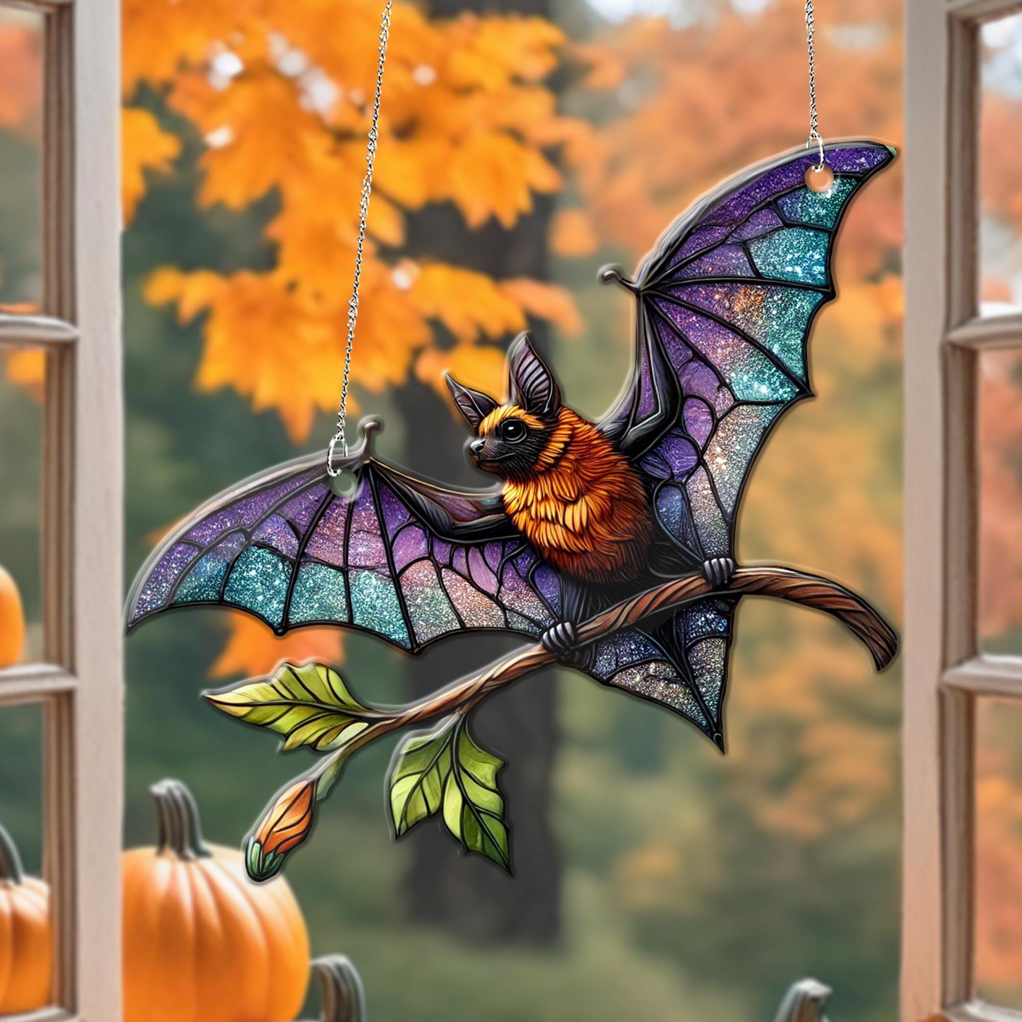 Bat Halloween ACRYLIC Window Hanging, Halloween Home Decor, Bat Home ...