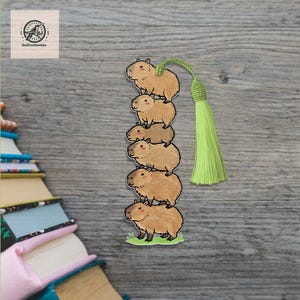 Stack of Capybara Bookmark, Capybara Lover Book Merch, Gift for Book Lover, Bookish Gift, Animal ...