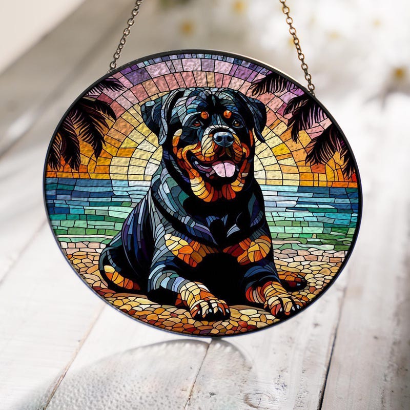 Rottweiler Stained Glass - Etsy