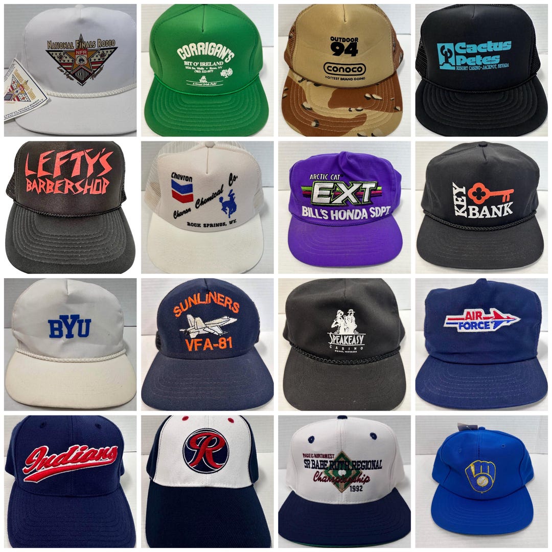 VARIOUS Vintage 1980-1990’s Snap/strap-back Hats - Etsy