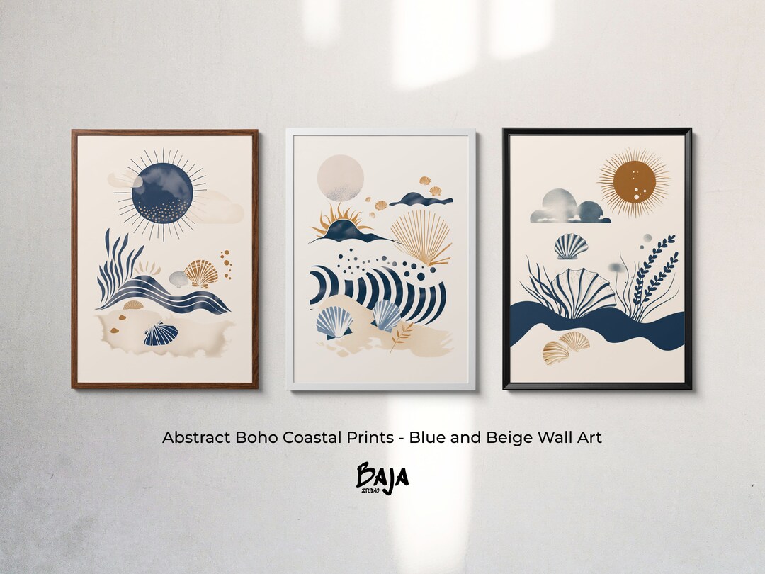 Minimalist Boho Ocean Beach Wall Art, Printable Wall Art, Ocean Waves ...