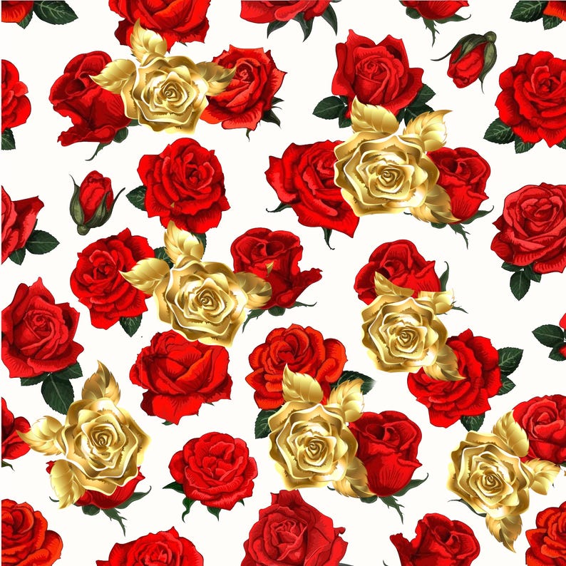 Red Rose Gold Rose Clipart, Luxurious Clipart PNG and JPG Images ...