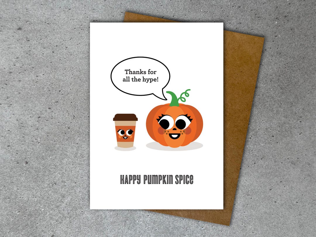 Printable Happy Pumpkin Spice Card | Funny Pumpkin Card | Fall Card ...