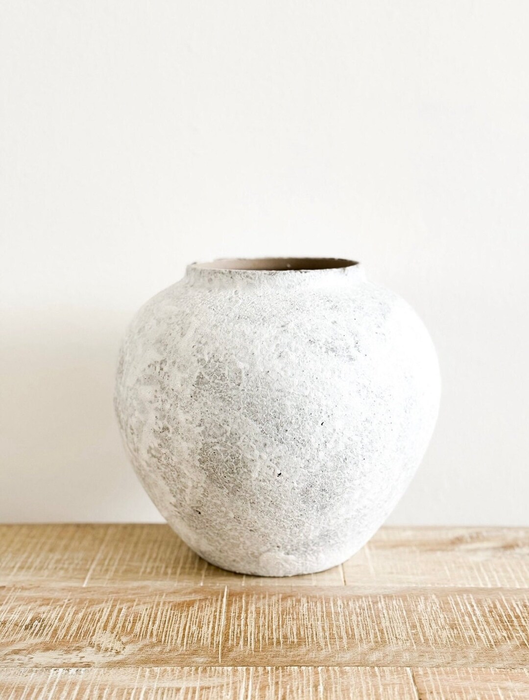 Handcrafted White Stone Ceramic Decorative Pot Vase - Etsy UK