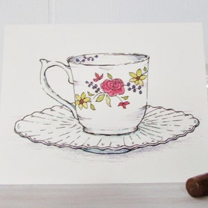 Tea Cup Note Cards With Envelopes Assorted Tea Cups Tea Party ...